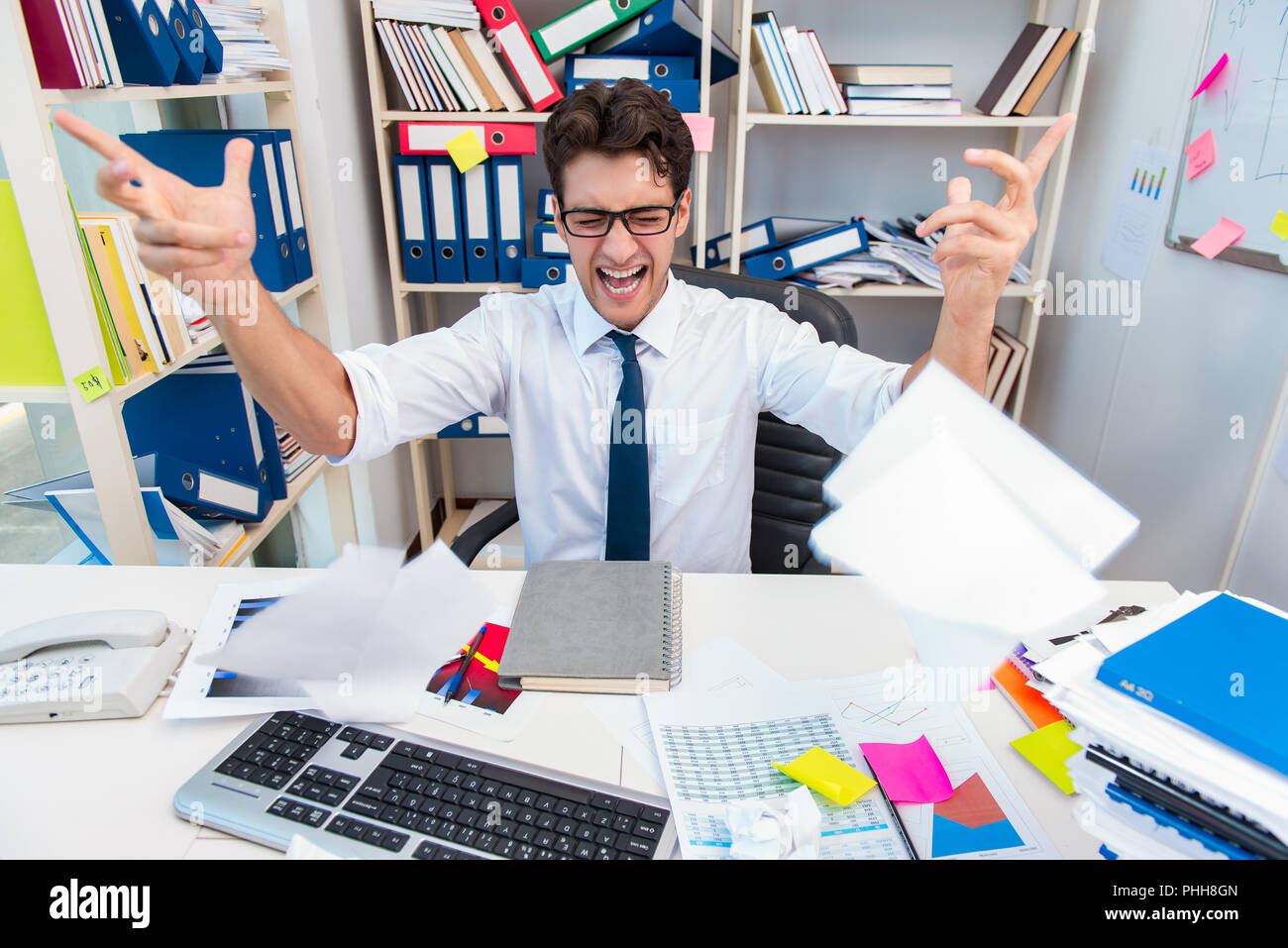 Angry and scary businessman in the office Stock Photo - Alamy