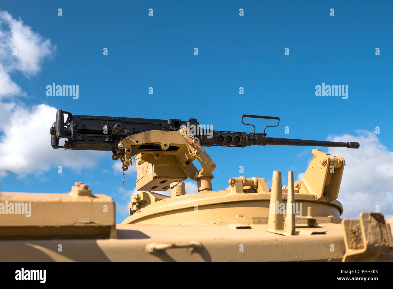 Heavy machine gun mounted on a FV432 armoured personnel carrier Stock ...