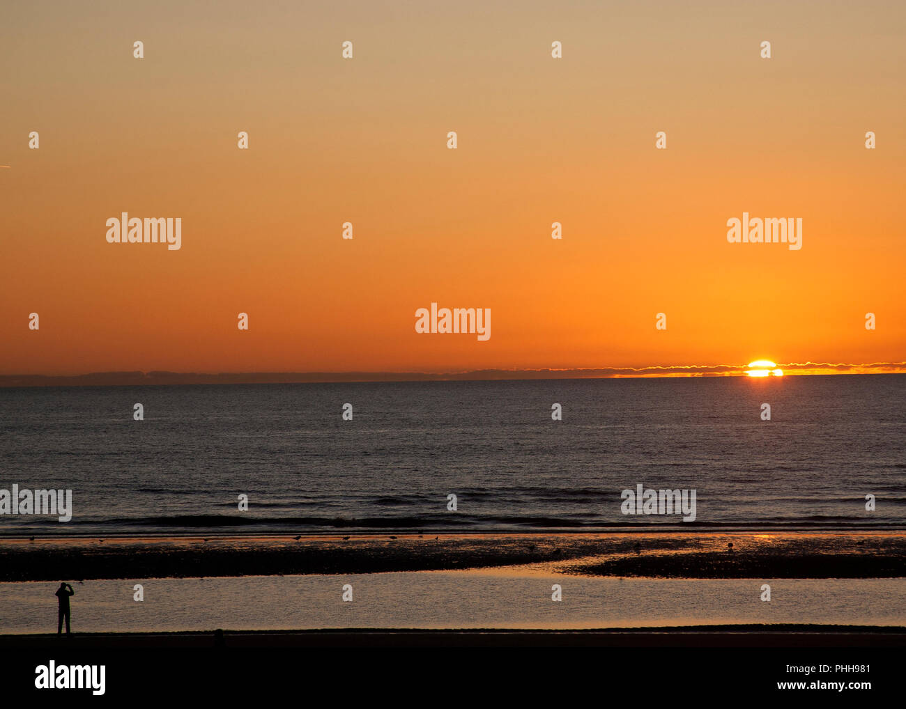 Sunset at Blackpool Stock Photo - Alamy
