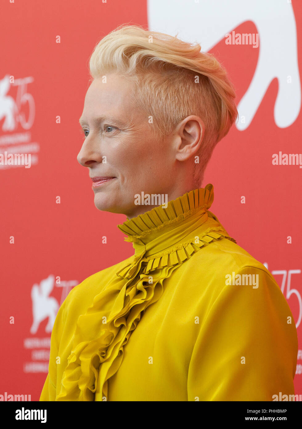 Venice, Italy. 1st September, 2018. Tilda Swinton at the photocall for ...