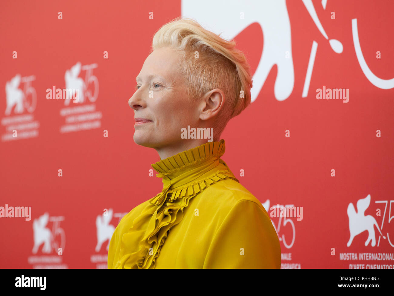 Venice, Italy. 1st September, 2018. Tilda Swinton at the photocall for ...