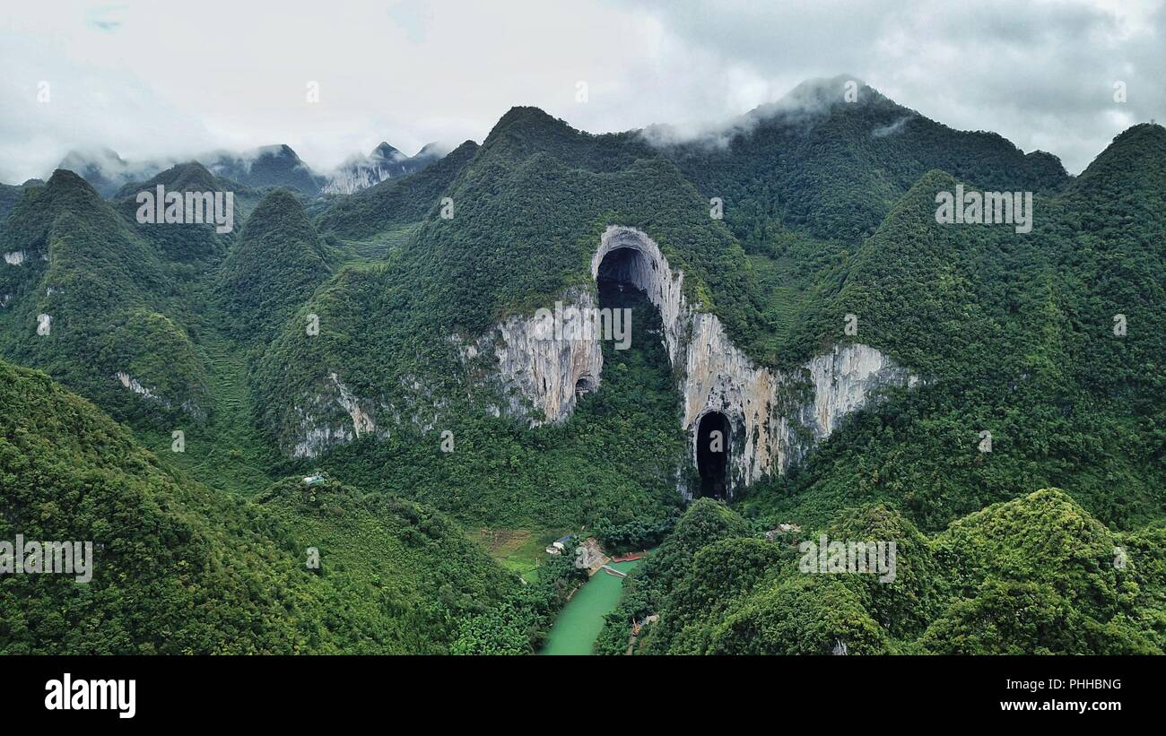 Ziyun. 1st Sep, 2018. Aerial photo taken on Sept. 1, 2018 shows the ...