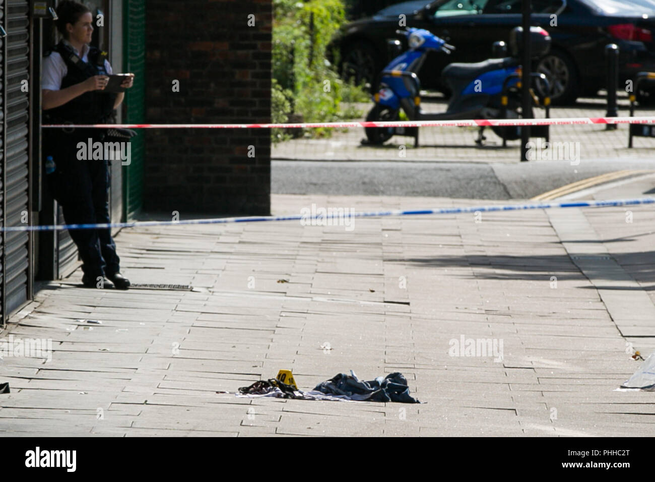 Islington. North London. UK 1 Sept 2108 - Crime scene on Caledonian ...