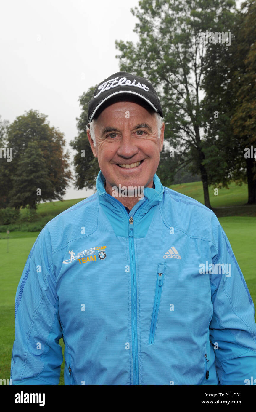 01.09.2018, Bavaria, Tutzing: Former biathlete Fritz Fischer smiles in ...