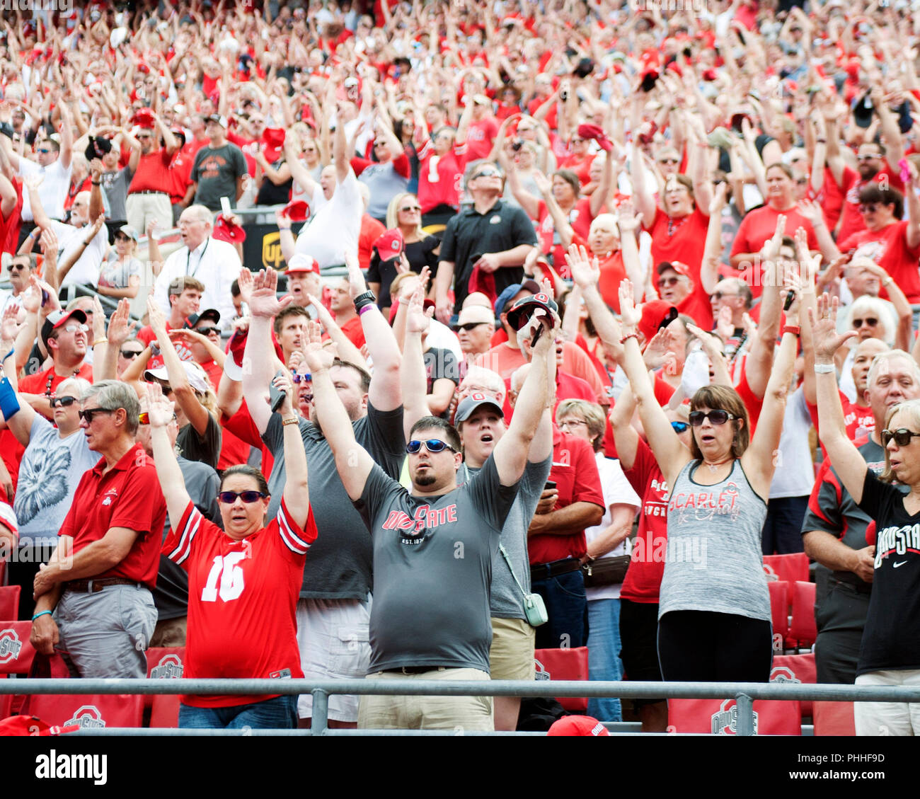 Columbus, Ohio, USA. 1st Sep, 2018. Ohio State fans before the game at ...