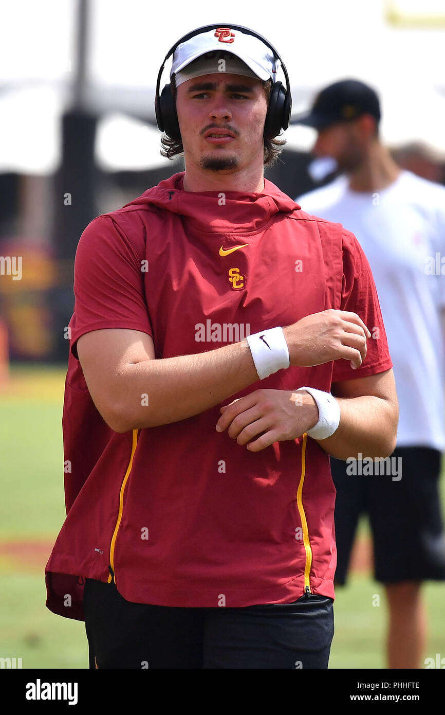 Los Angeles, CA, USA. 1st Sep, 2018. Quarterback J.T. Daniels #18 of ...