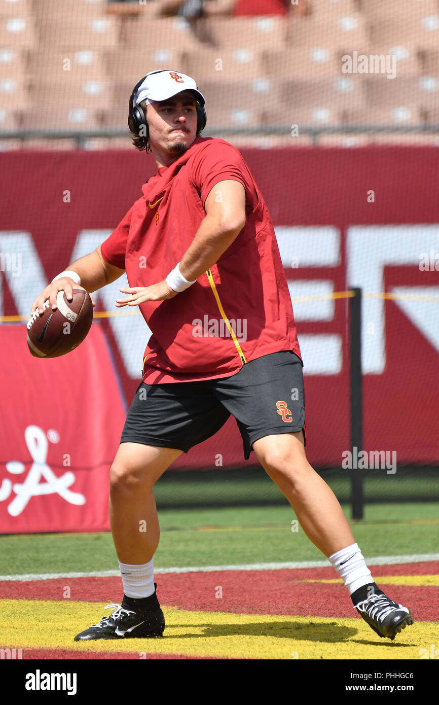 Los Angeles, CA, USA. 1st Sep, 2018. Quarterback J.T. Daniels #18 of ...