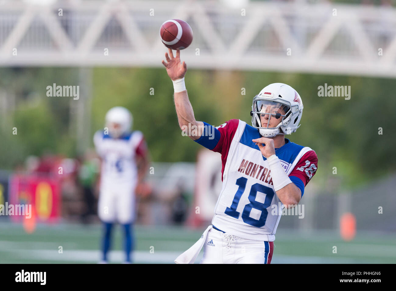 August 31, 2018: Montreal Alouettes quarterback Matthew Shiltz (18 ...
