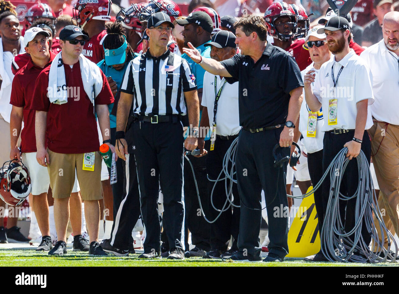 Columbia, SC, USA. 1st Sep, 2018. Gamecocks head coach Will Muschamp ...
