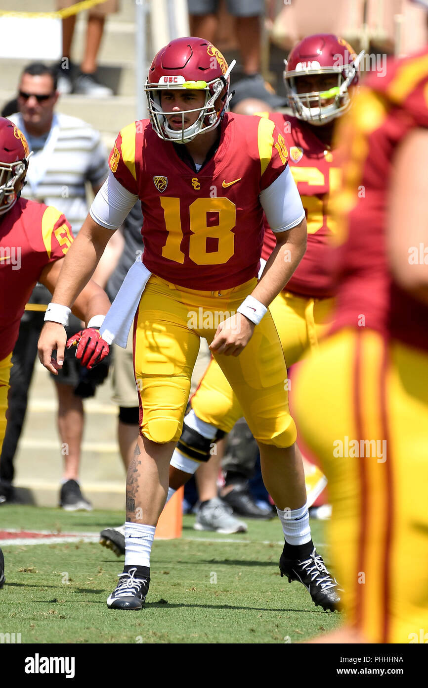 Los Angeles, CA, USA. 1st Sep, 2018. Quarterback J.T. Daniels #18 of ...