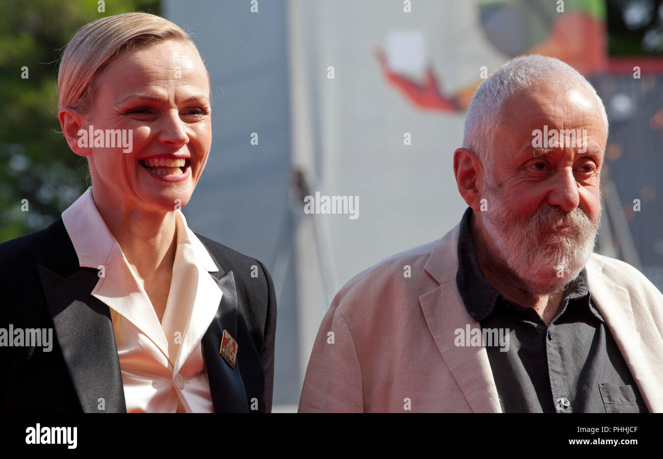 Venice, Italy. 1st Sept, 2018. Maxine Peake and Director Mike Leigh at ...