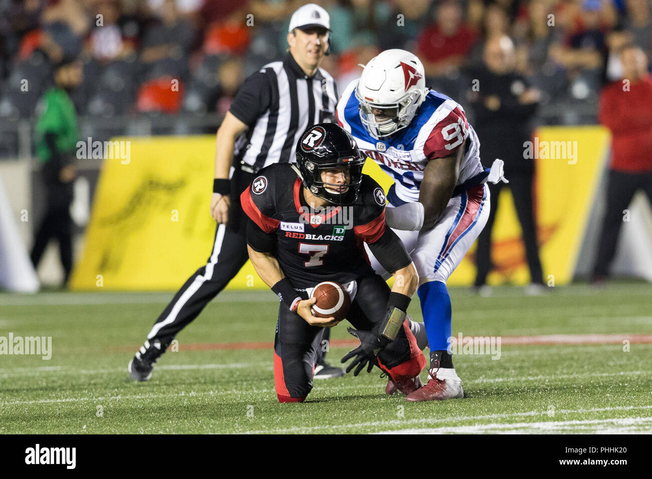 August 31, 2018: Montreal Alouettes defensive end Jesse Joseph (91 ...