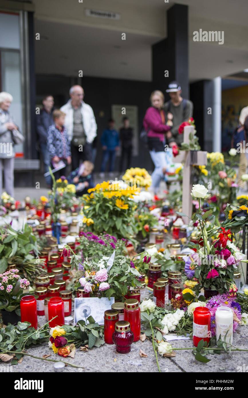 Chemnitz, Saxony, Germany. 1st Sep, 2018. Memorial and mourning of ...