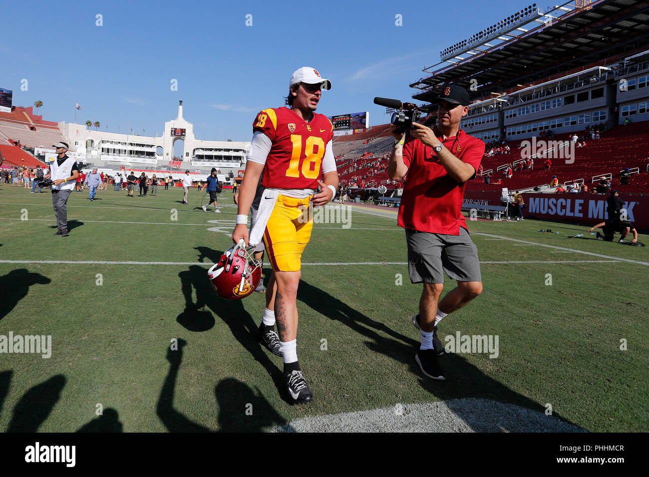 September 01, 2018 USC Trojans quarterback J.T. Daniels #18 after the ...