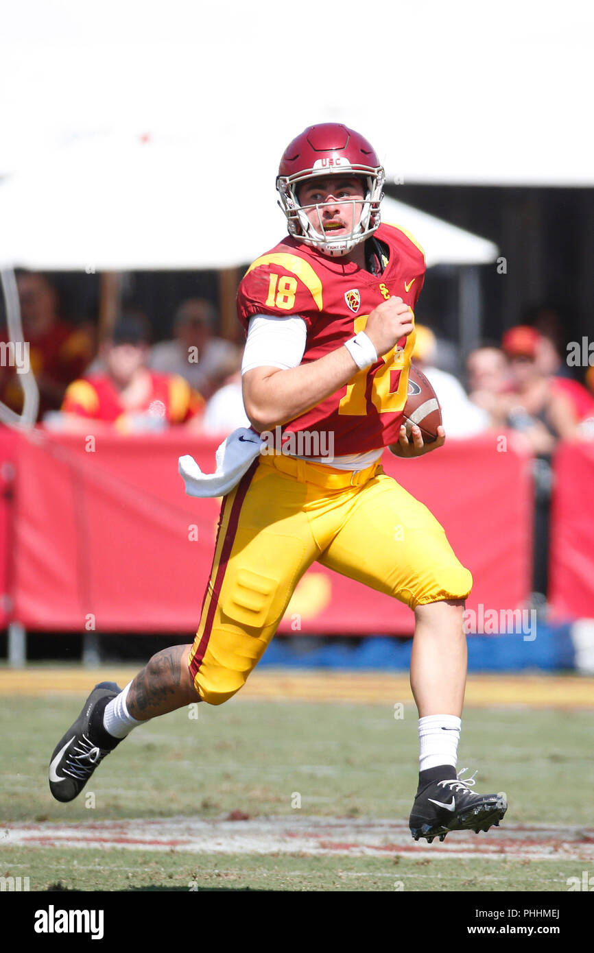 September 01, 2018 USC Trojans quarterback J.T. Daniels #18 scrambles ...