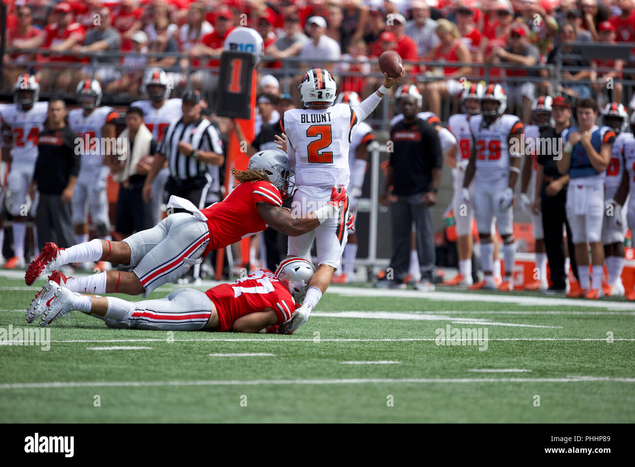 Columbus, Ohio, USA. 1st Sep, 2018. Ohio State Buckeyes defensive end ...