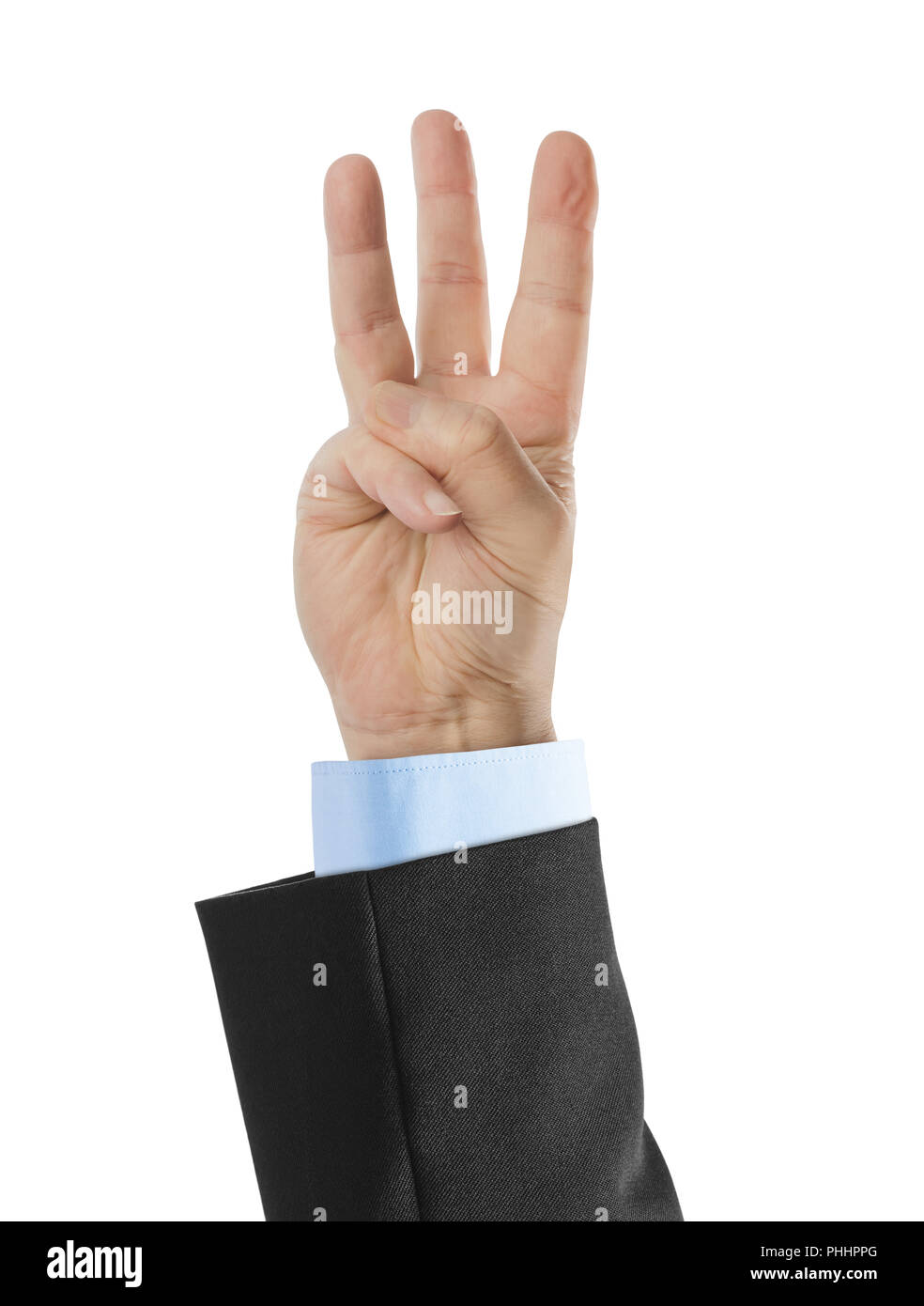 Counting hand - three Stock Photo - Alamy
