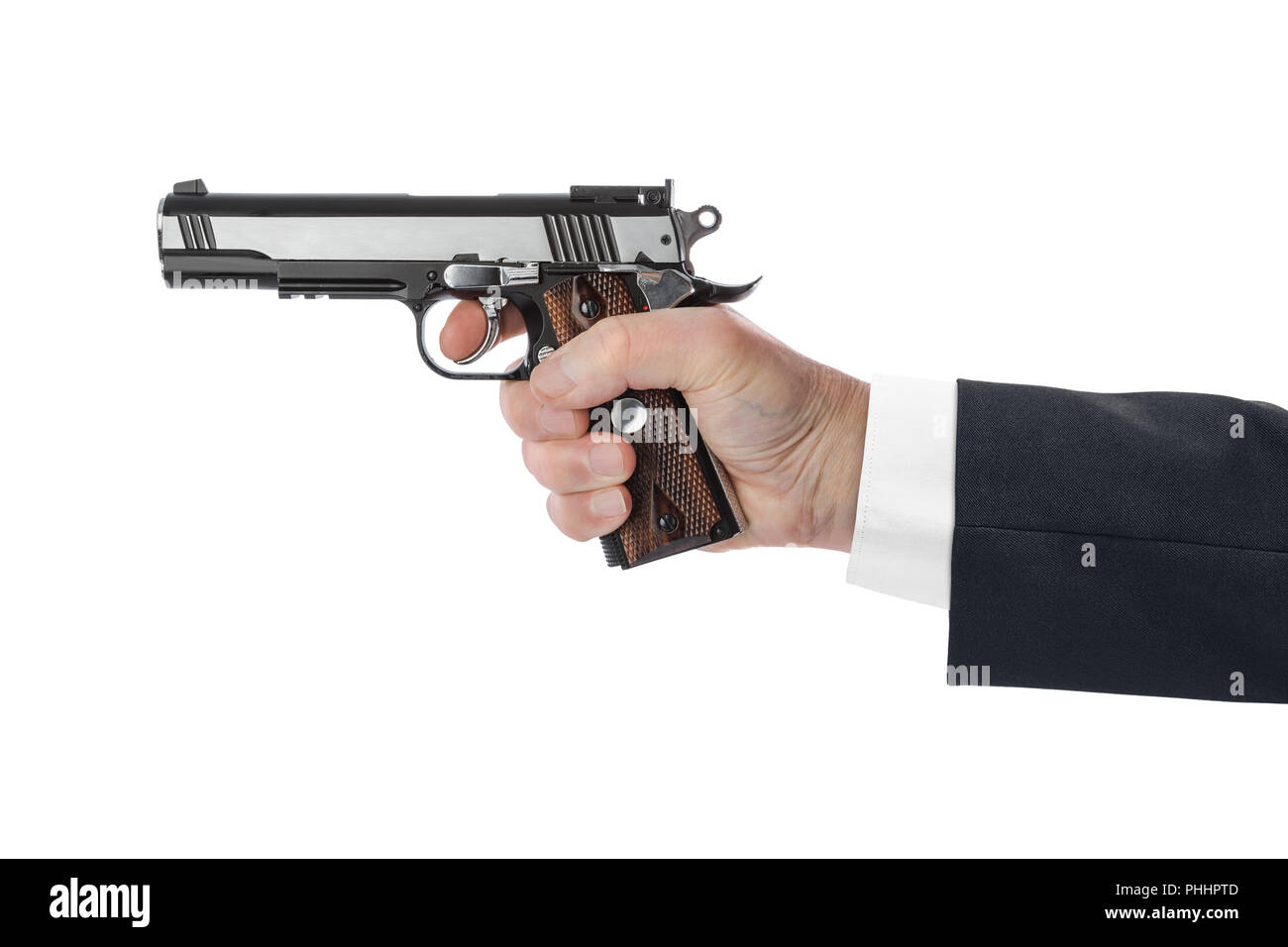 Hand with pistol Stock Photo - Alamy