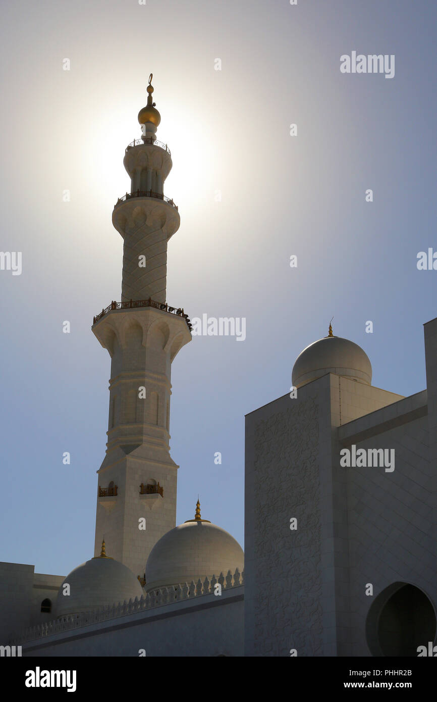 Abu Dhabi, Sheikh Zayed Grand Mosque, Minaret Stock Photo - Alamy