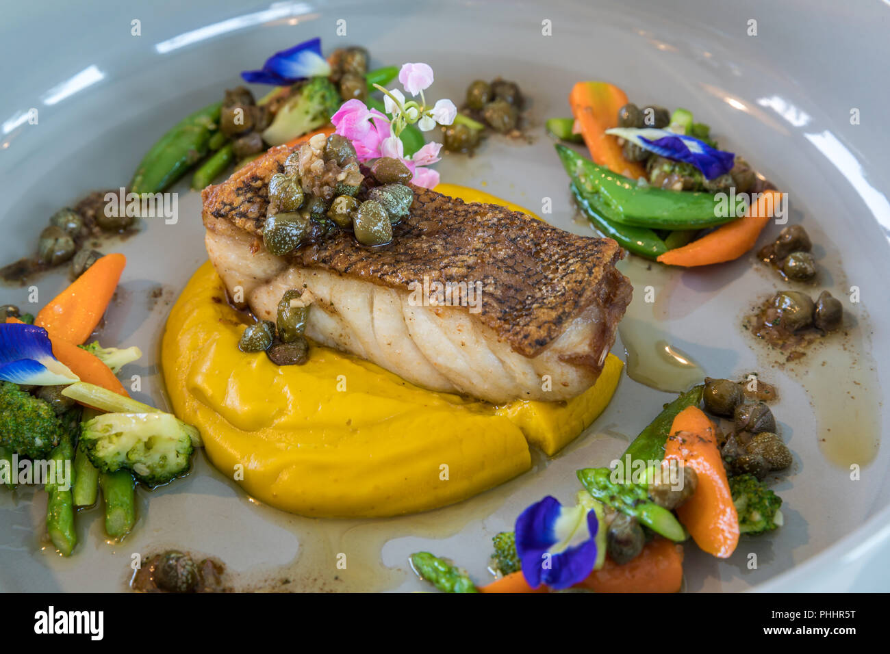 grilled grouper fillet steak Stock Photo - Alamy