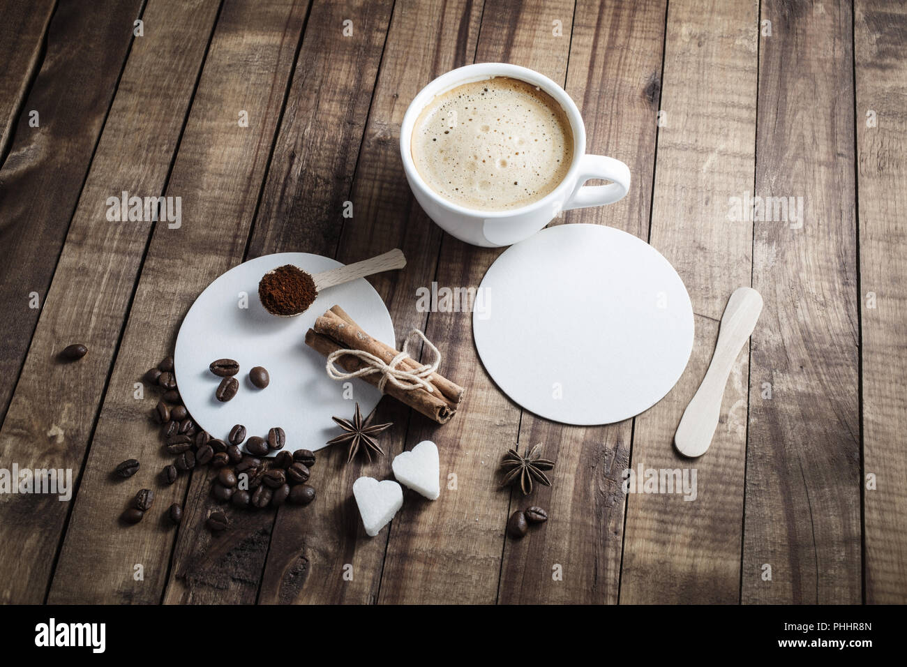 Wooden table coffee hi-res stock photography and images - Alamy