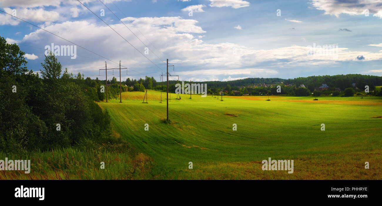 Panoramic rural landscape Stock Photo - Alamy