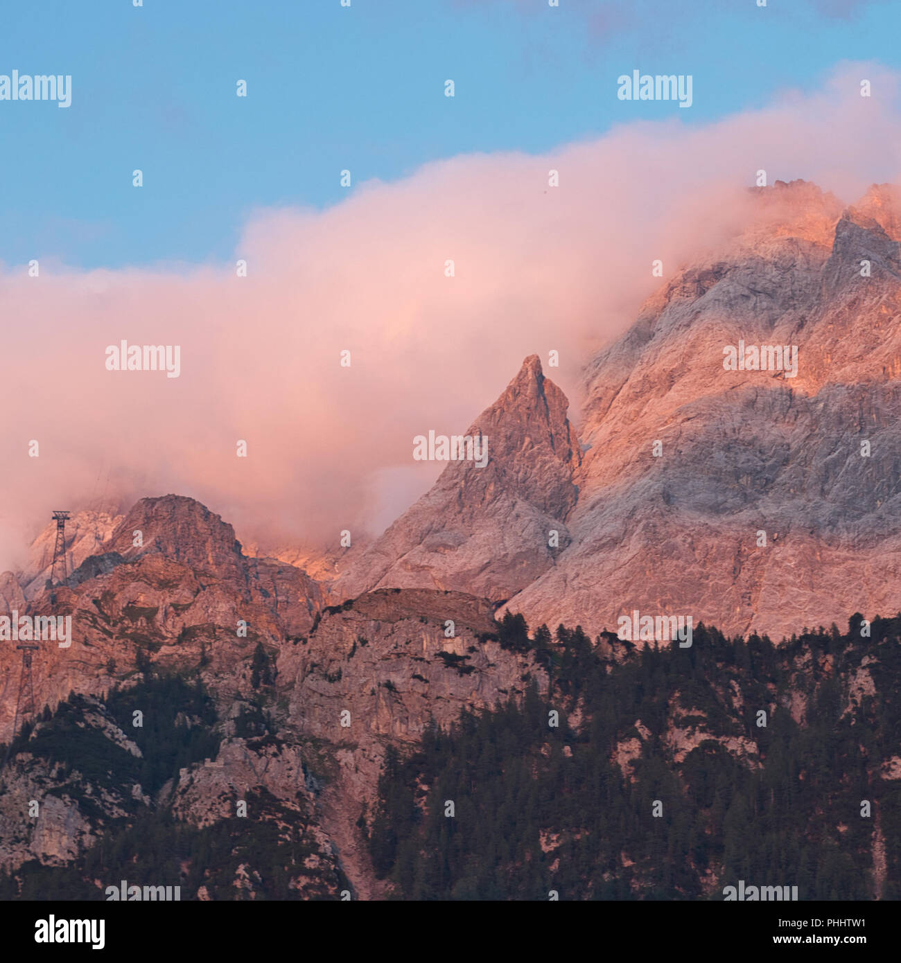 Sunset in the alps Stock Photo - Alamy