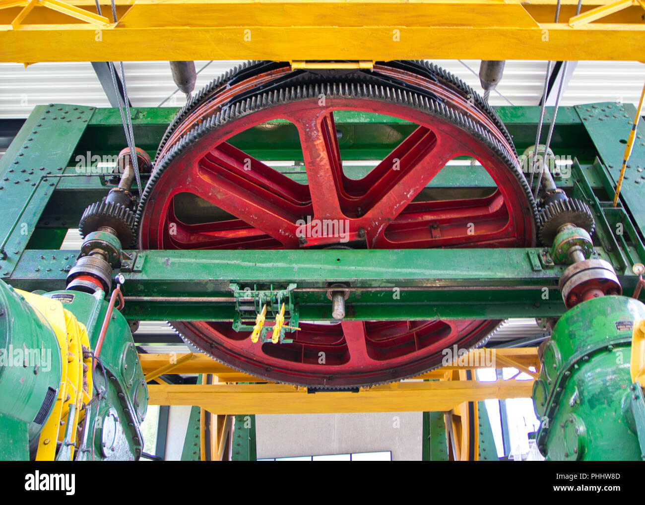 Vintage cable car machine Stock Photo - Alamy