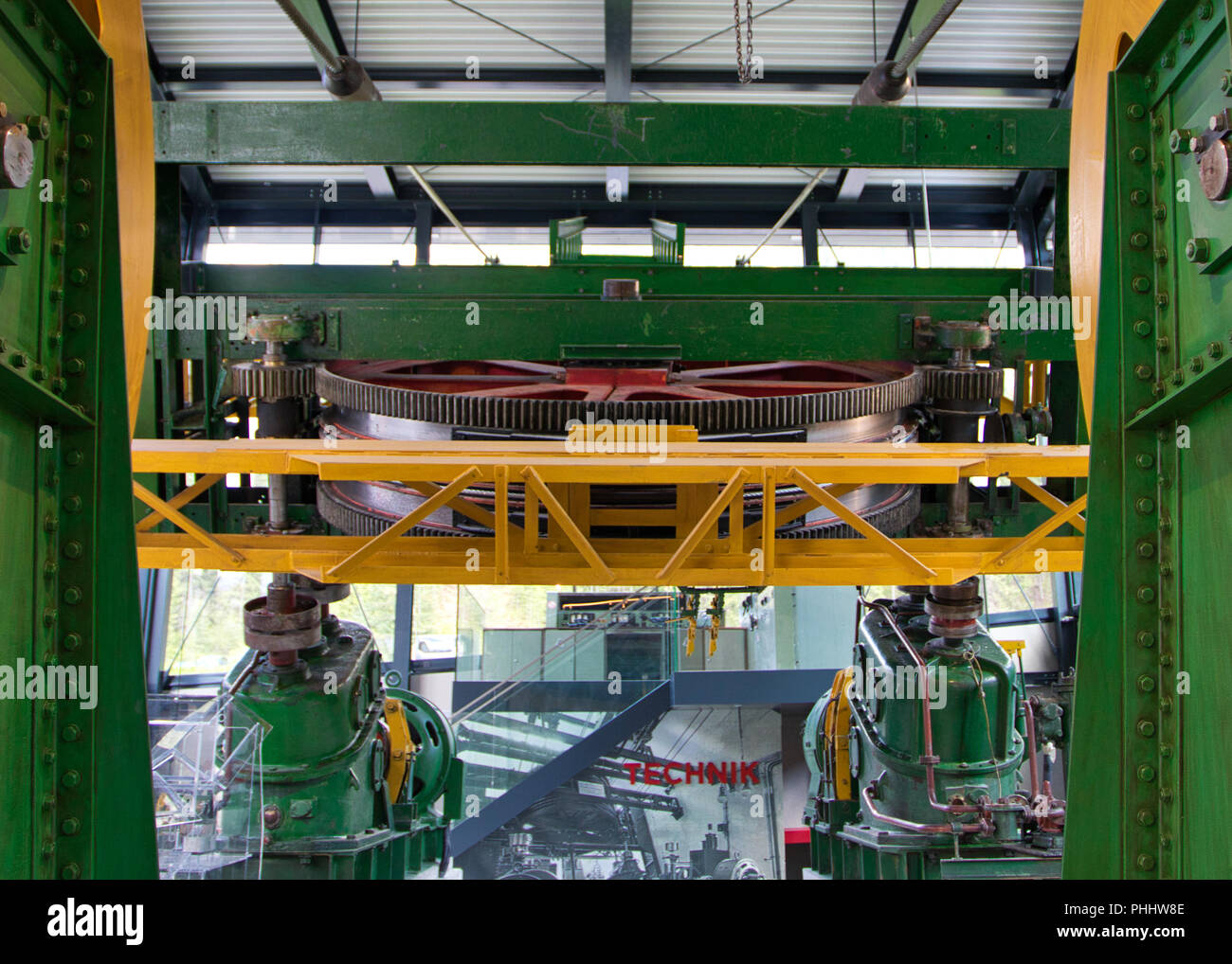 Vintage cable car machine Stock Photo - Alamy