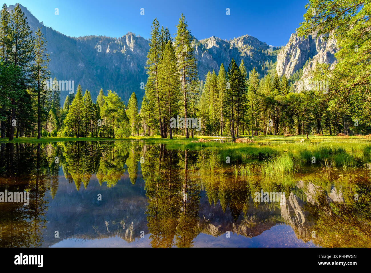 Merced river cathedral rocks hi-res stock photography and images - Alamy