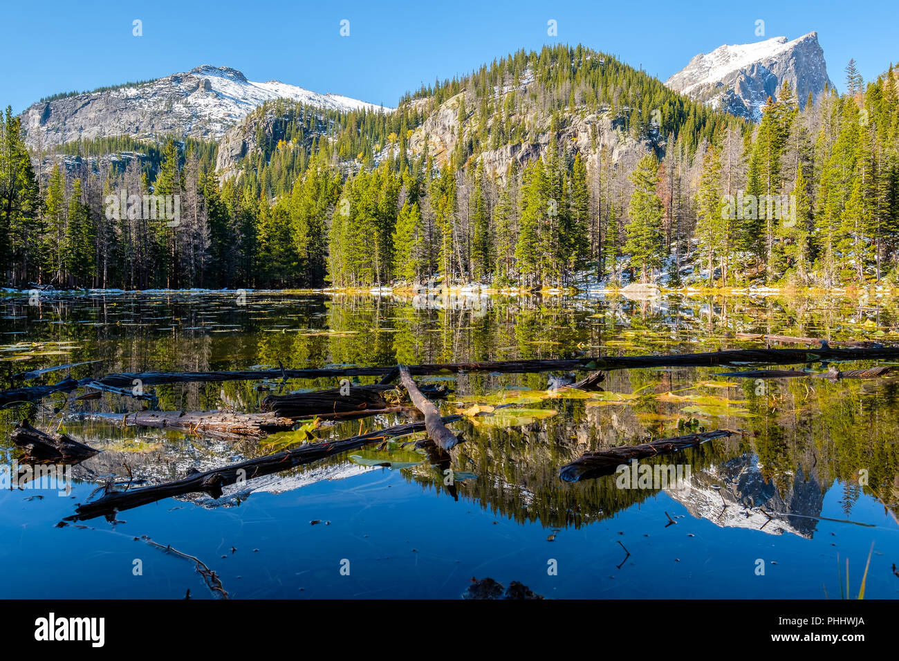 Nymph lake rocky mountain snow hi-res stock photography and images - Alamy