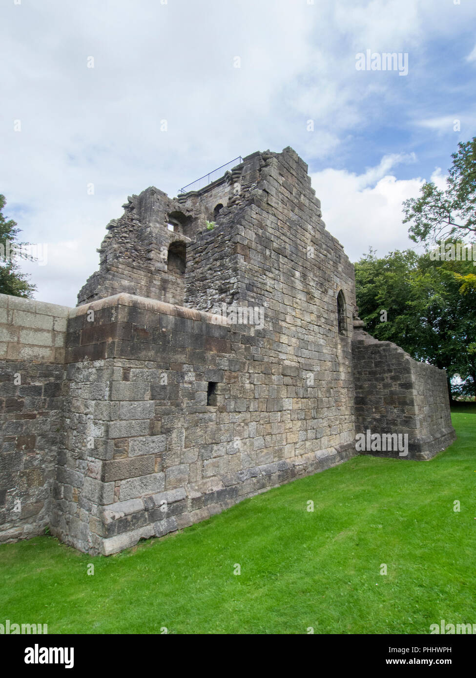 GLASGOW, SCOTLAND - AUGUST 22nd 2018: The side view of a tower at ...
