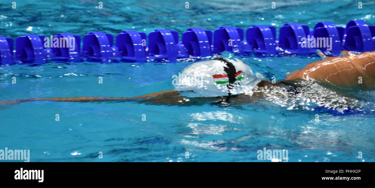 Budapest, Hungary - Jul 29, 2017. Competitive swimmer KAPAS Boglarka ...