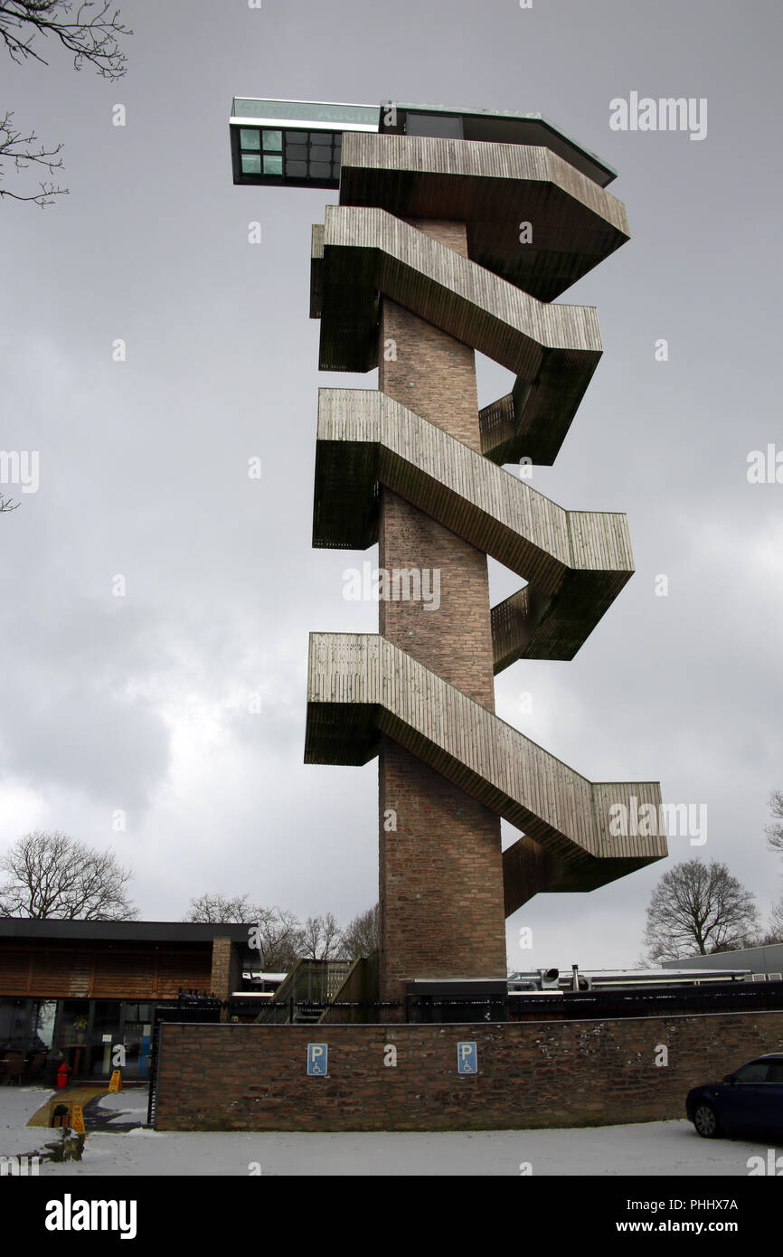 Observation tower at the border triangle Germany-Belgium-Netherlands ...