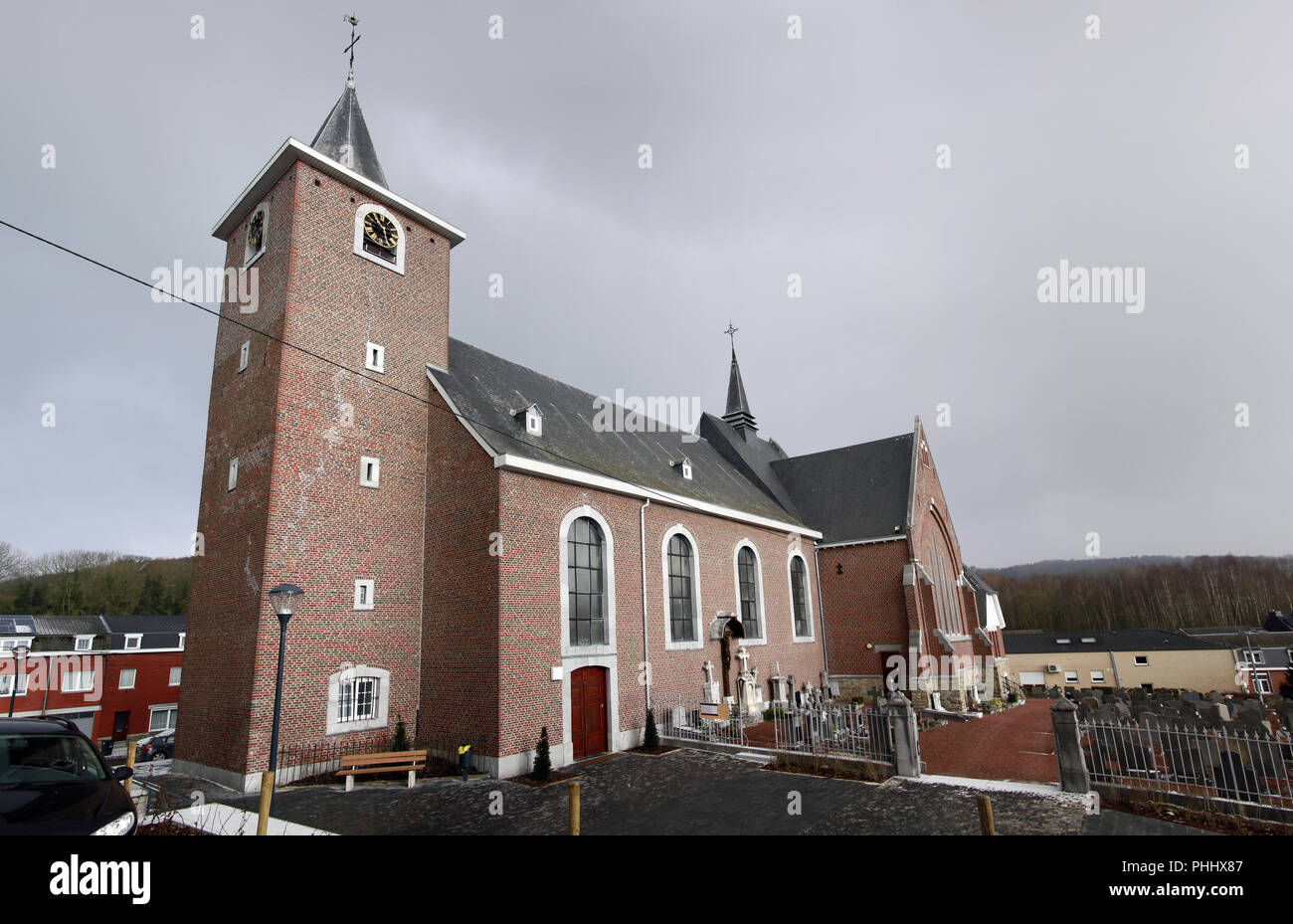 church St Hubert Gemmenich Stock Photo - Alamy