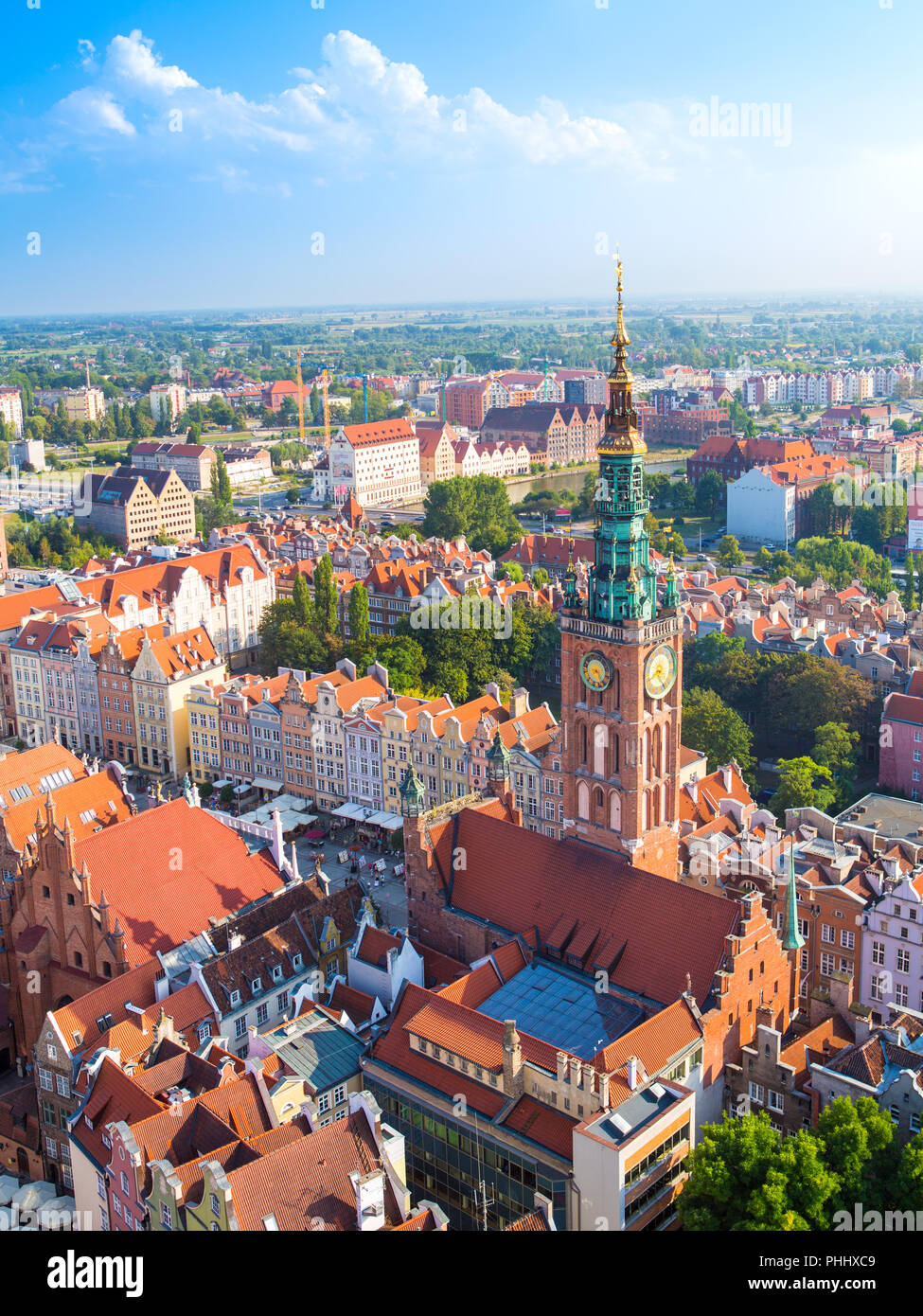 Old Town in Gdansk, aerial view from cathedral tower Stock Photo - Alamy