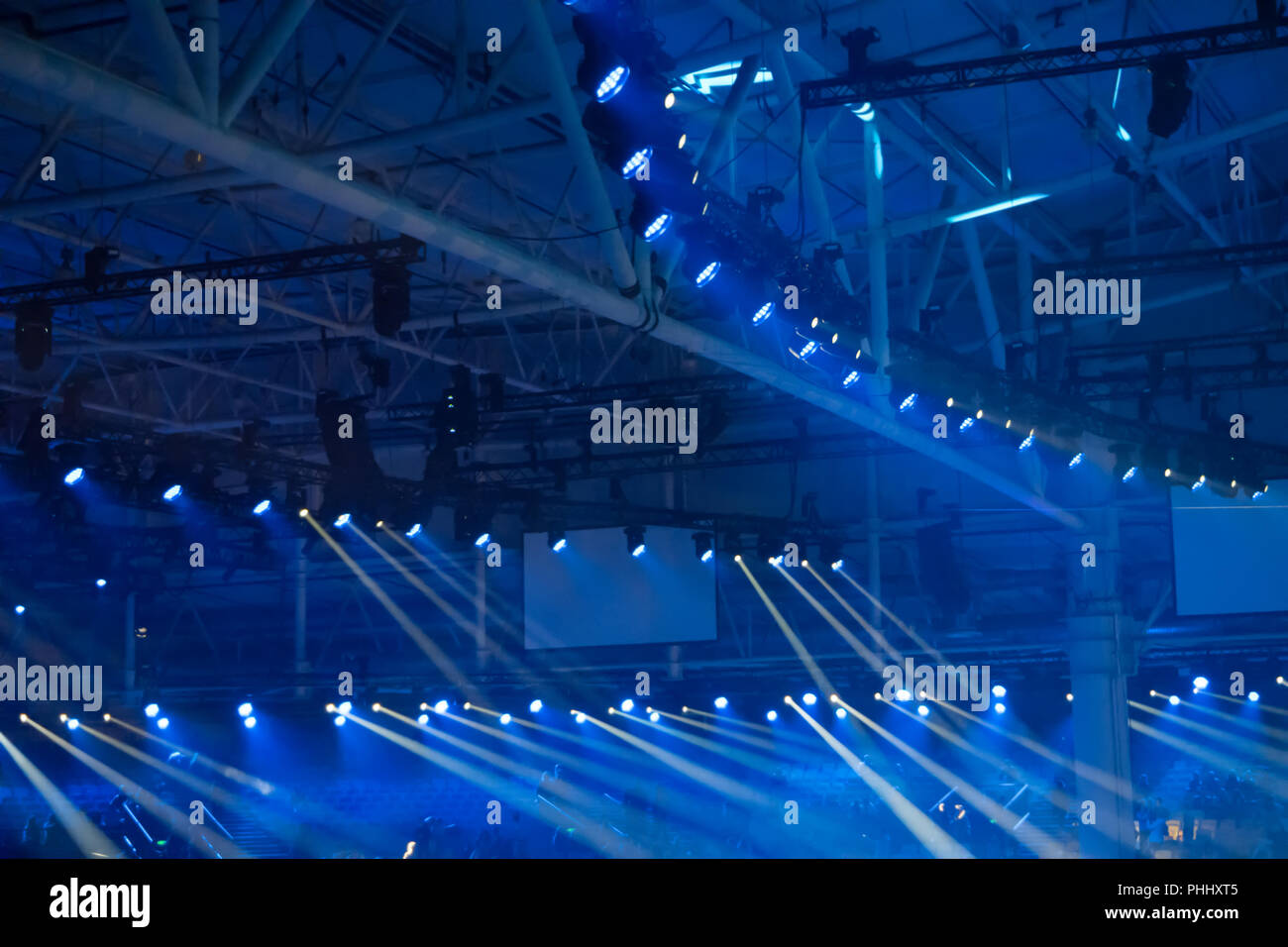 Blue disco lights Stock Photo - Alamy