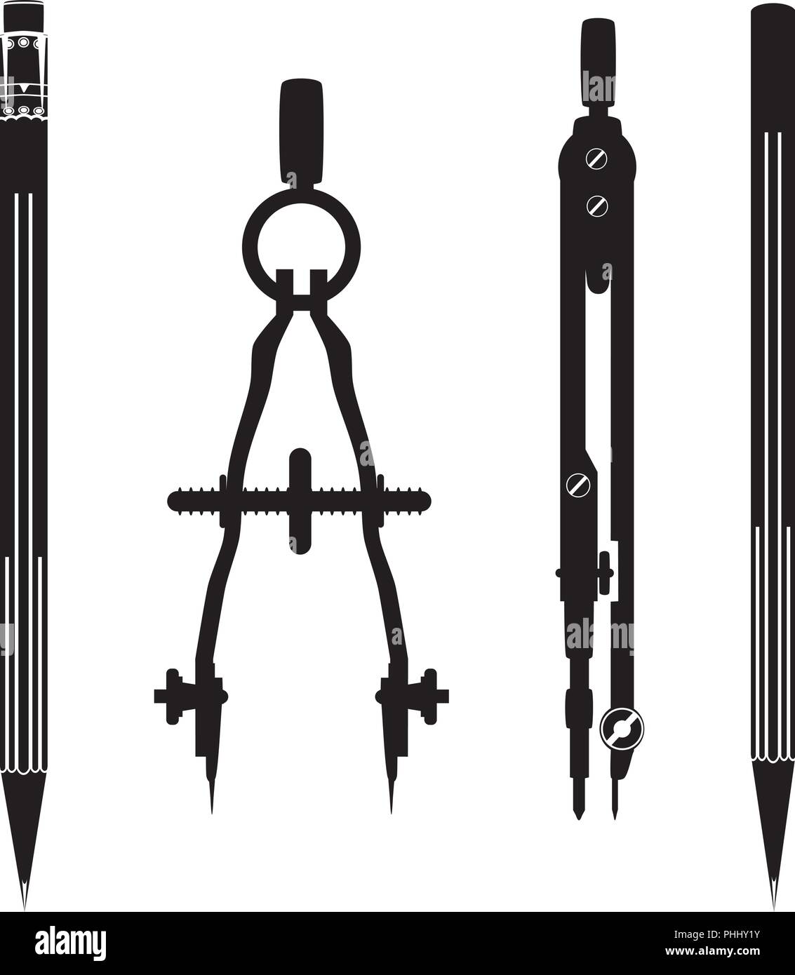 Cartoon compass geometry drawing school hi-res stock photography and ...