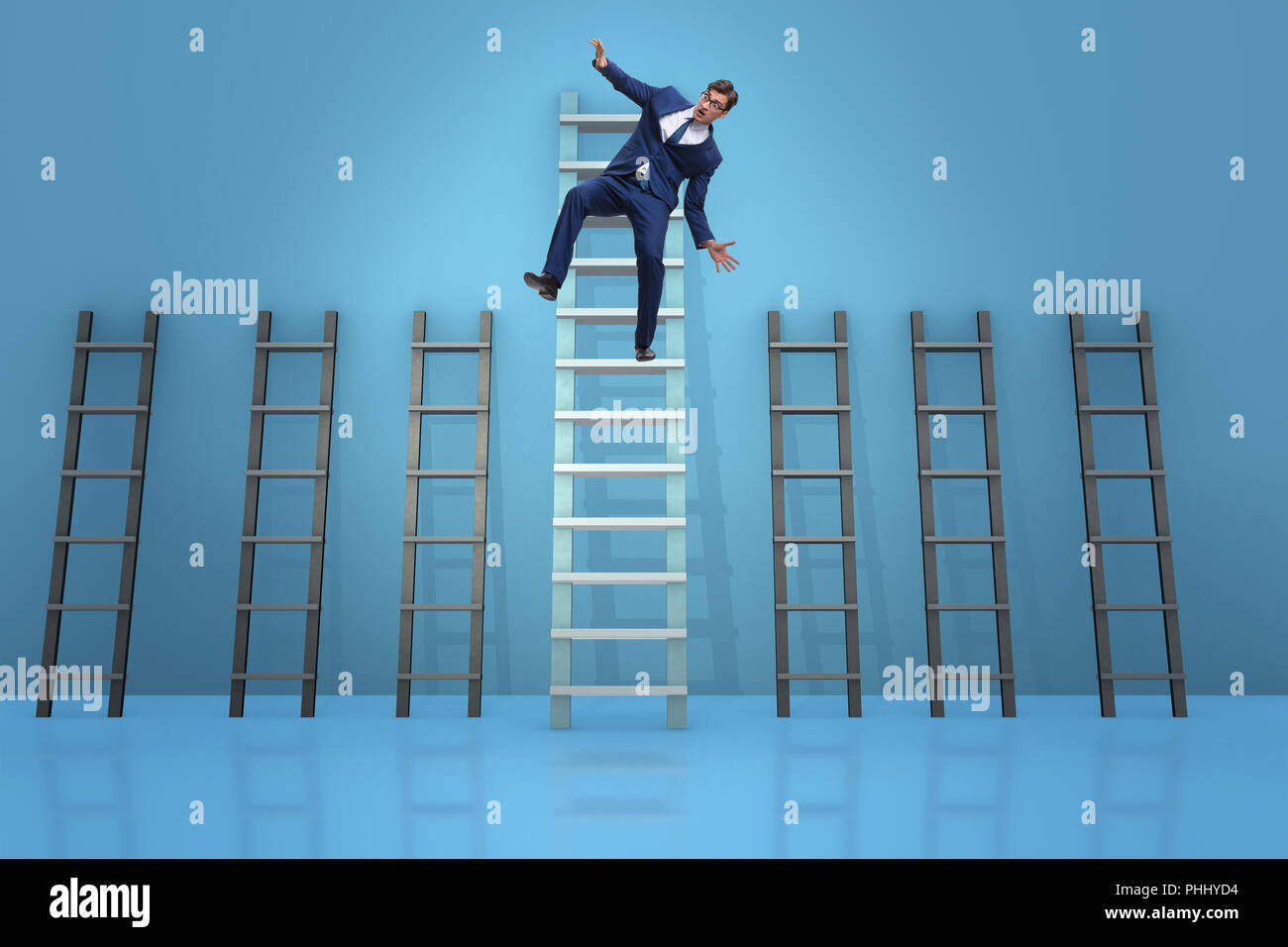 Man falling off ladder hi-res stock photography and images - Alamy