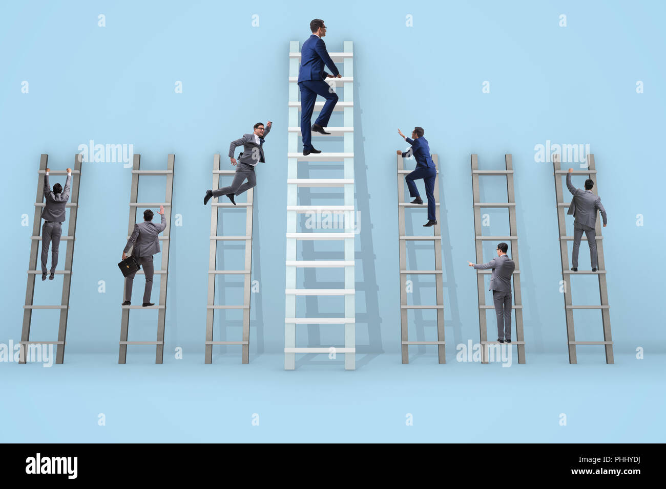 Career progression concept with various ladders Stock Photo - Alamy