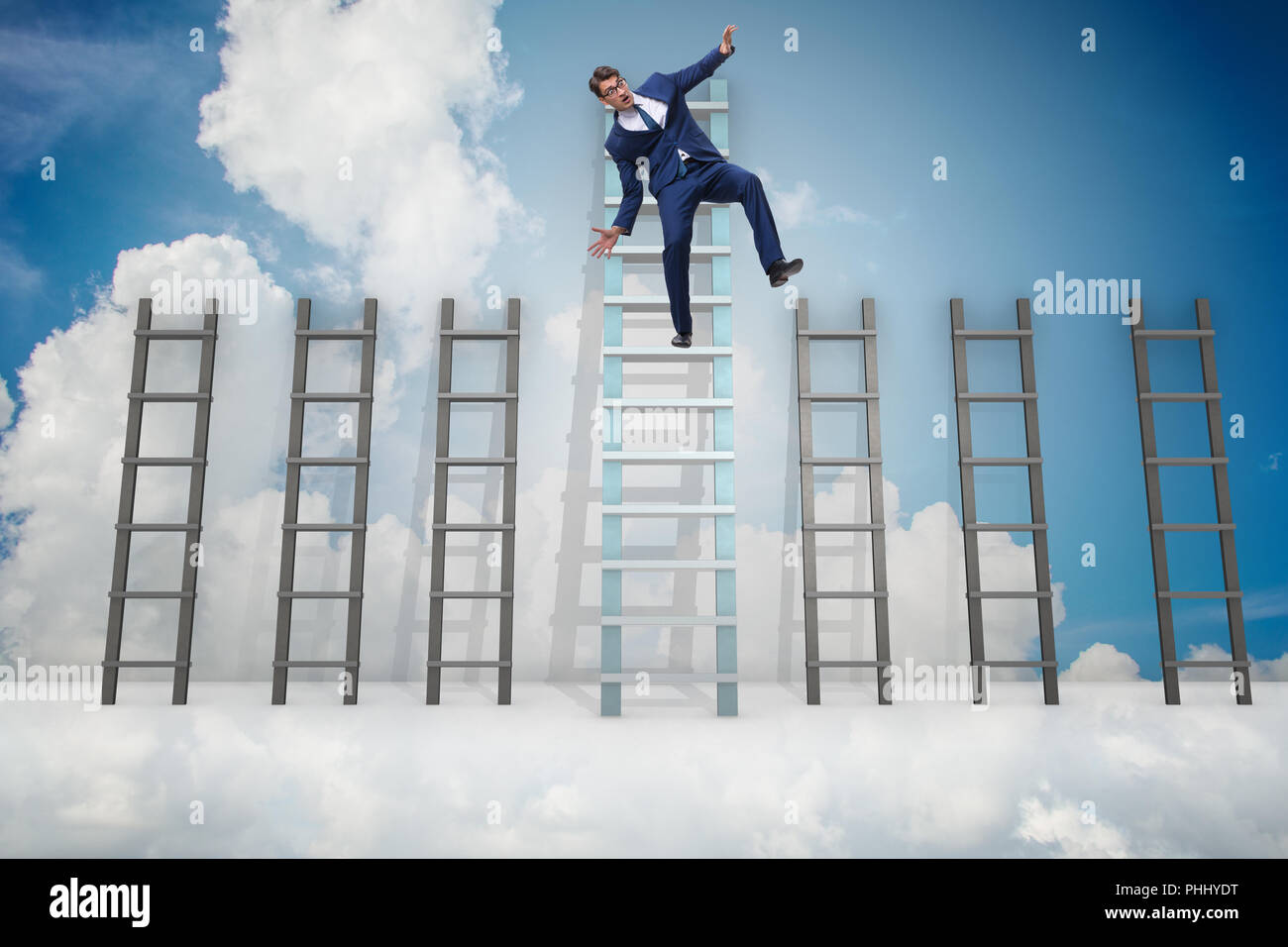 Man falling off ladder hi-res stock photography and images - Alamy