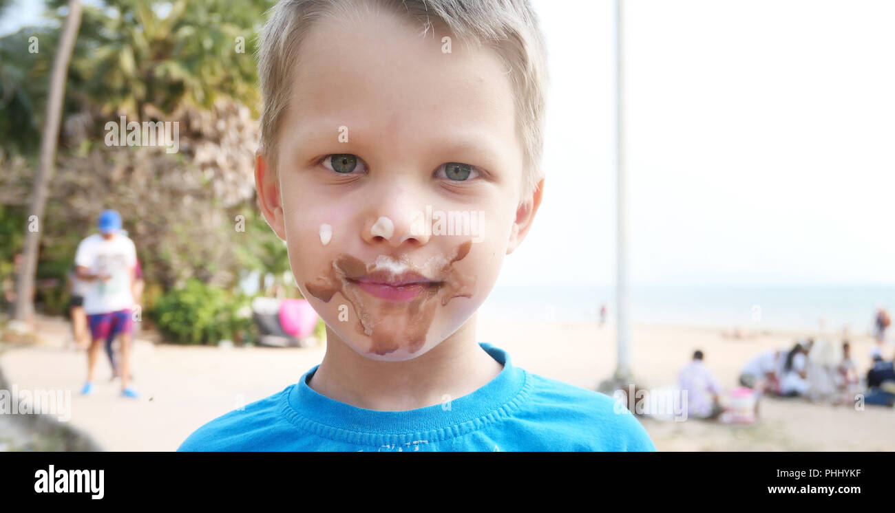 Boy with dirty face Stock Photo - Alamy