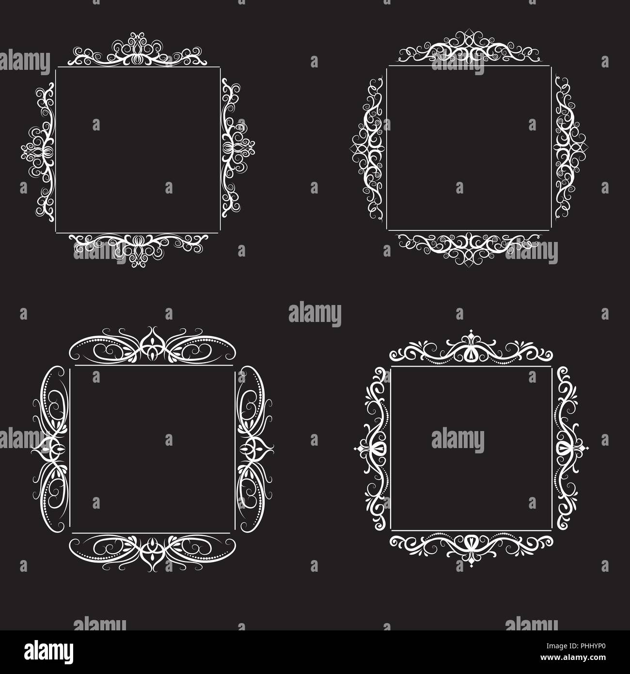 Vintage vector swirl frame set Stock Vector Image & Art - Alamy