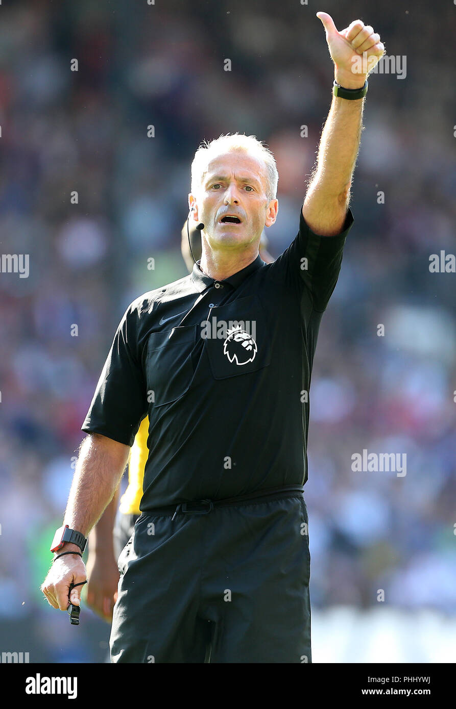 Match referee Martin Atkinson during the Premier League match at ...