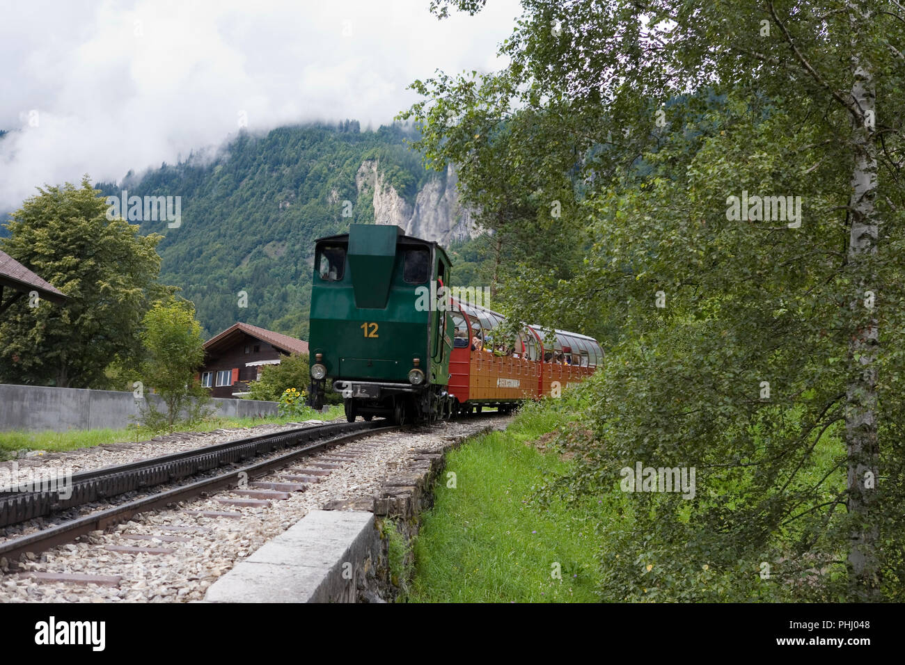 The little steam-train beginning the climb out of Brienz: Brienz ...