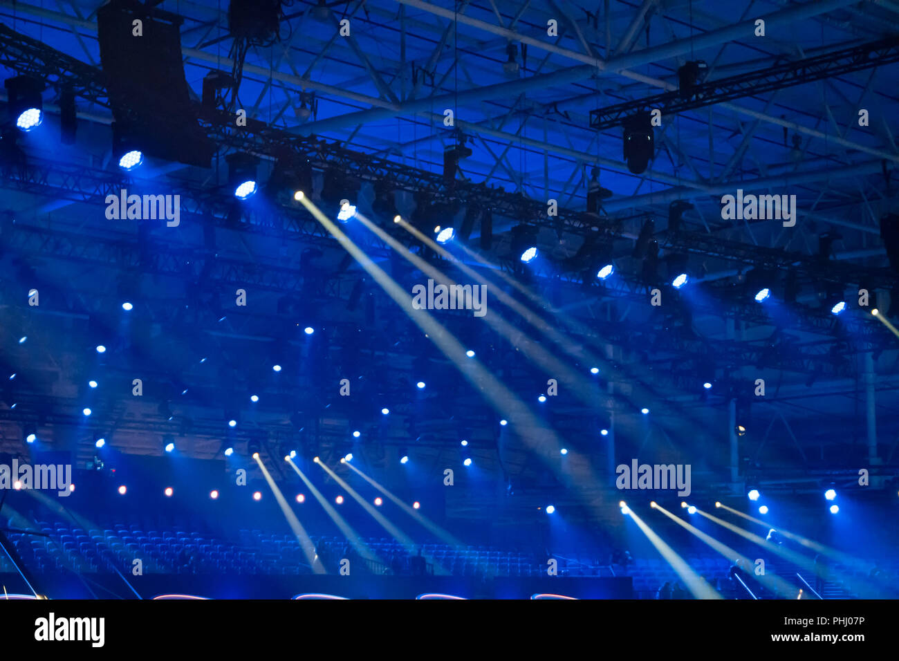 Blue disco lights Stock Photo - Alamy