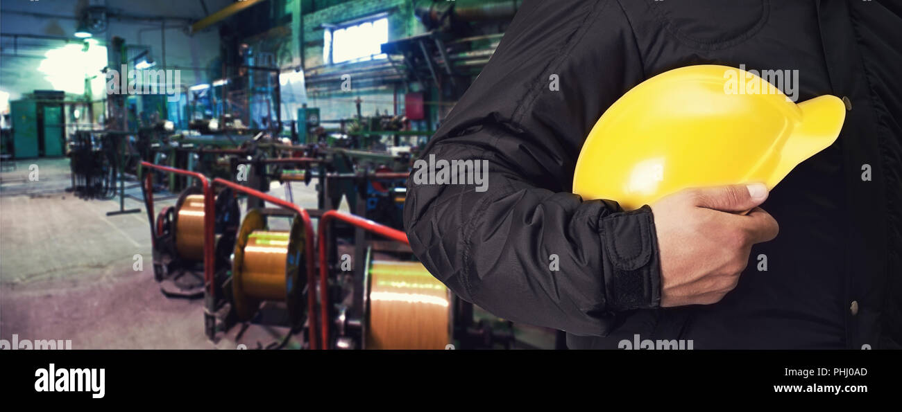 Worker with safety helmet Stock Photo - Alamy