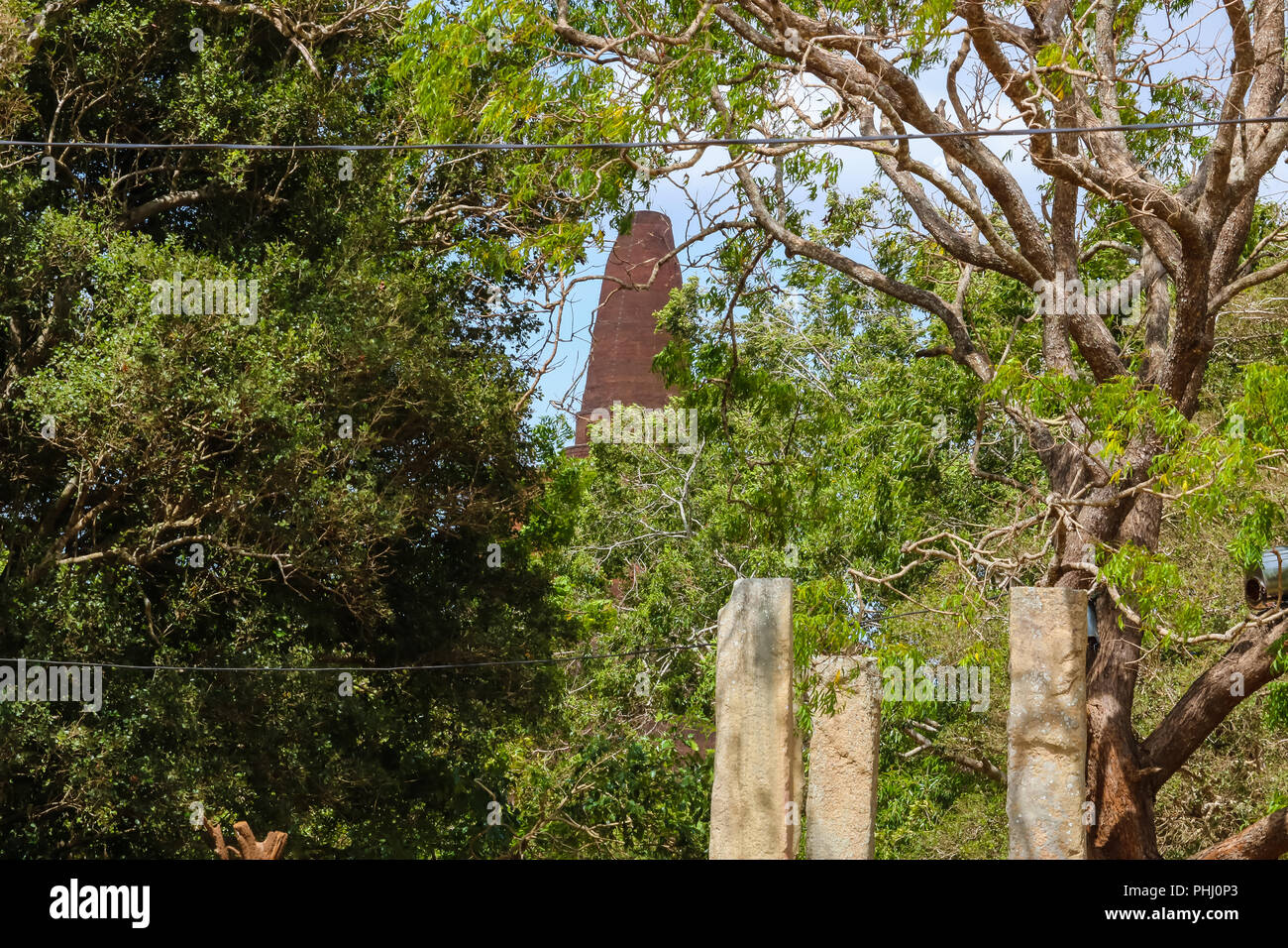 Distant View of Abhayagiri Temple, Anuradhapura, Sri Lanka Stock Photo ...