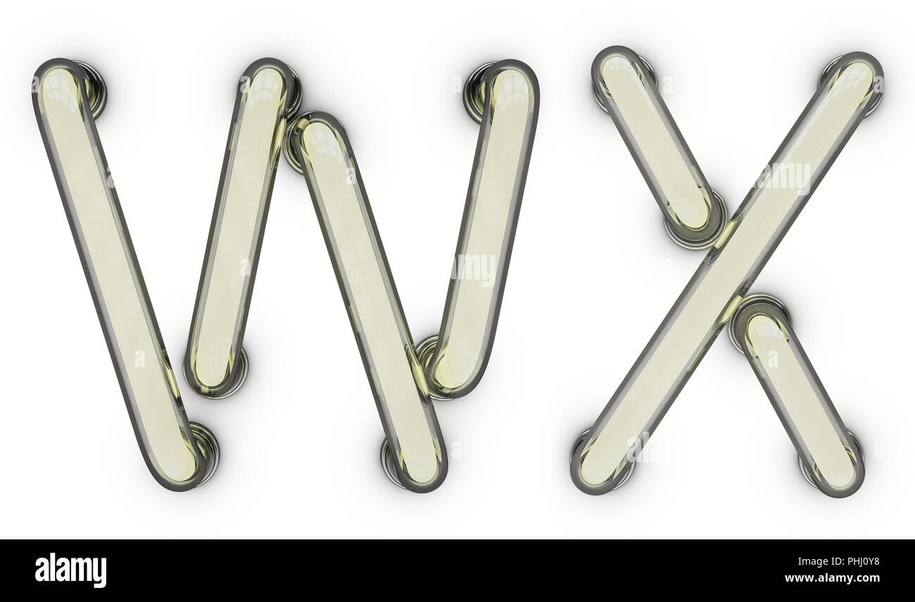 Neon tube letter on yellow background. 3D rendering Stock Photo - Alamy