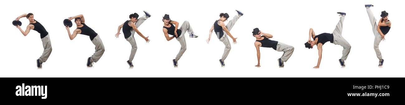 Man dancing isolated on the white Stock Photo - Alamy